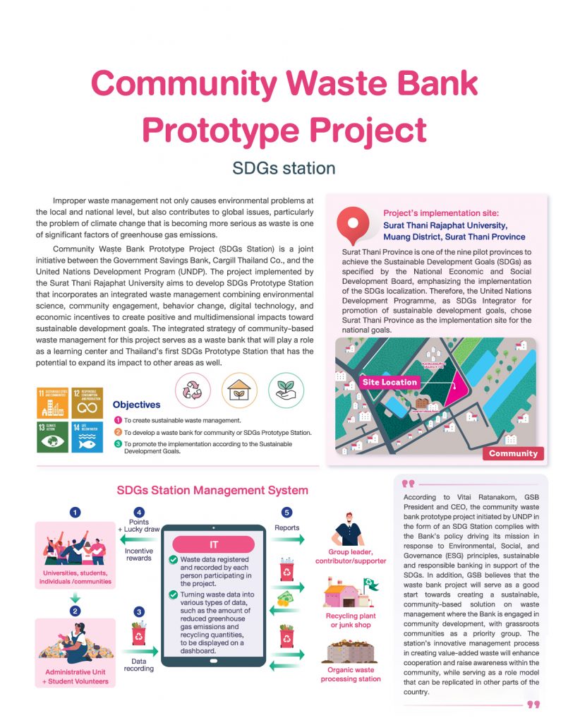 Community Waste Bank Prototype Project - Government Savings Bank